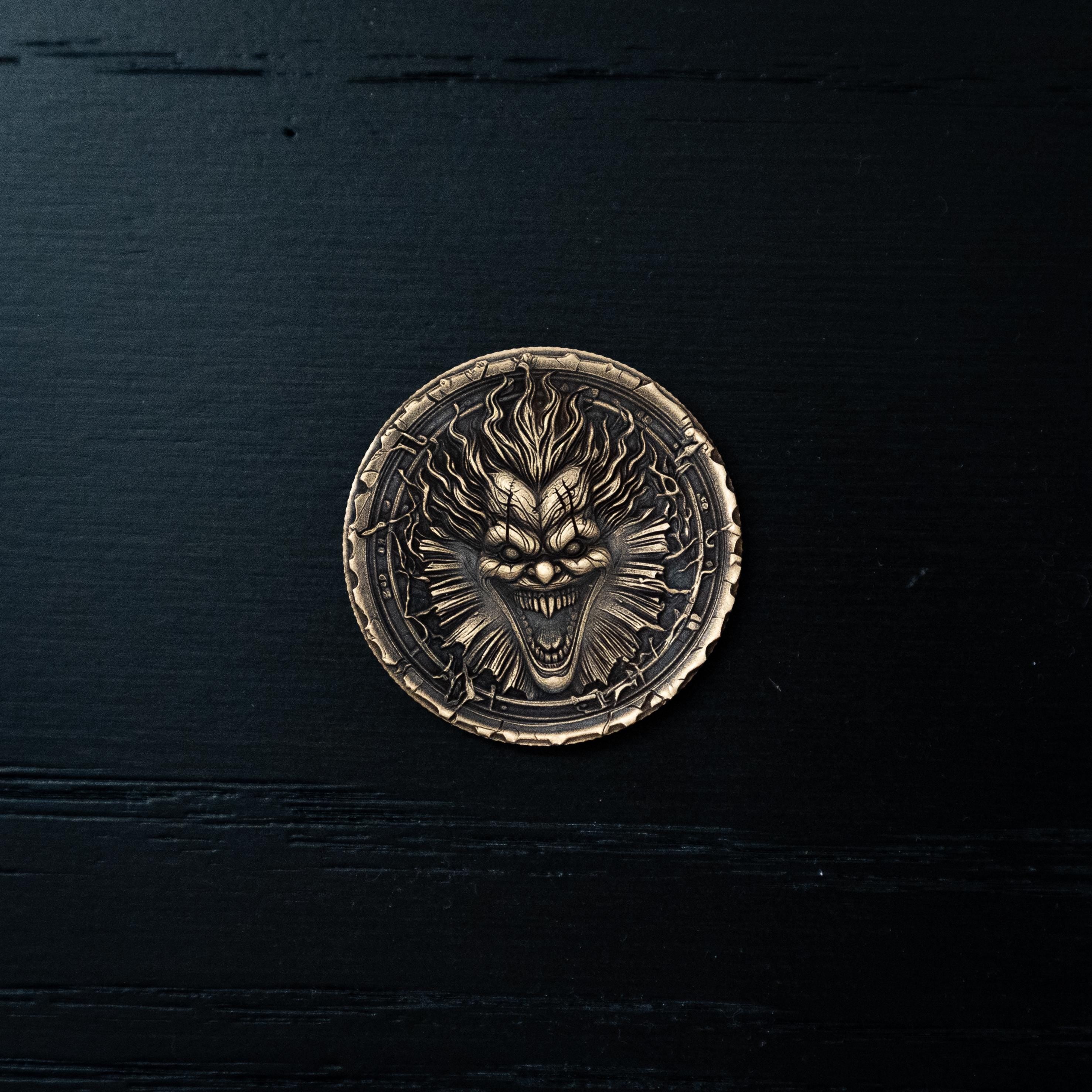 Pennywise Horror Collectible Coin – Apollo's Anvil Laser Engraving